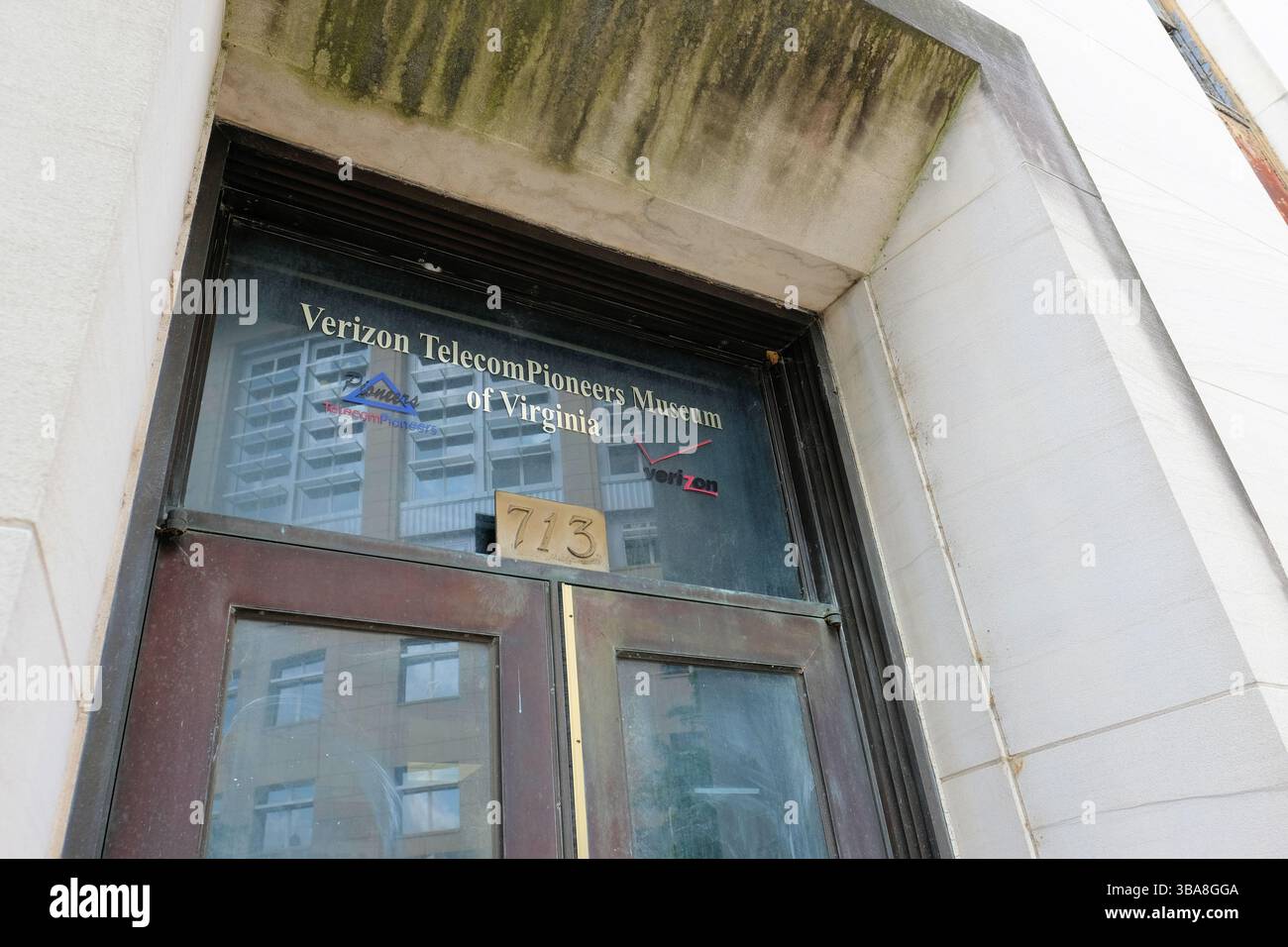 Sign above the Virginia Telephone Museum and the Verizon Telecom ...