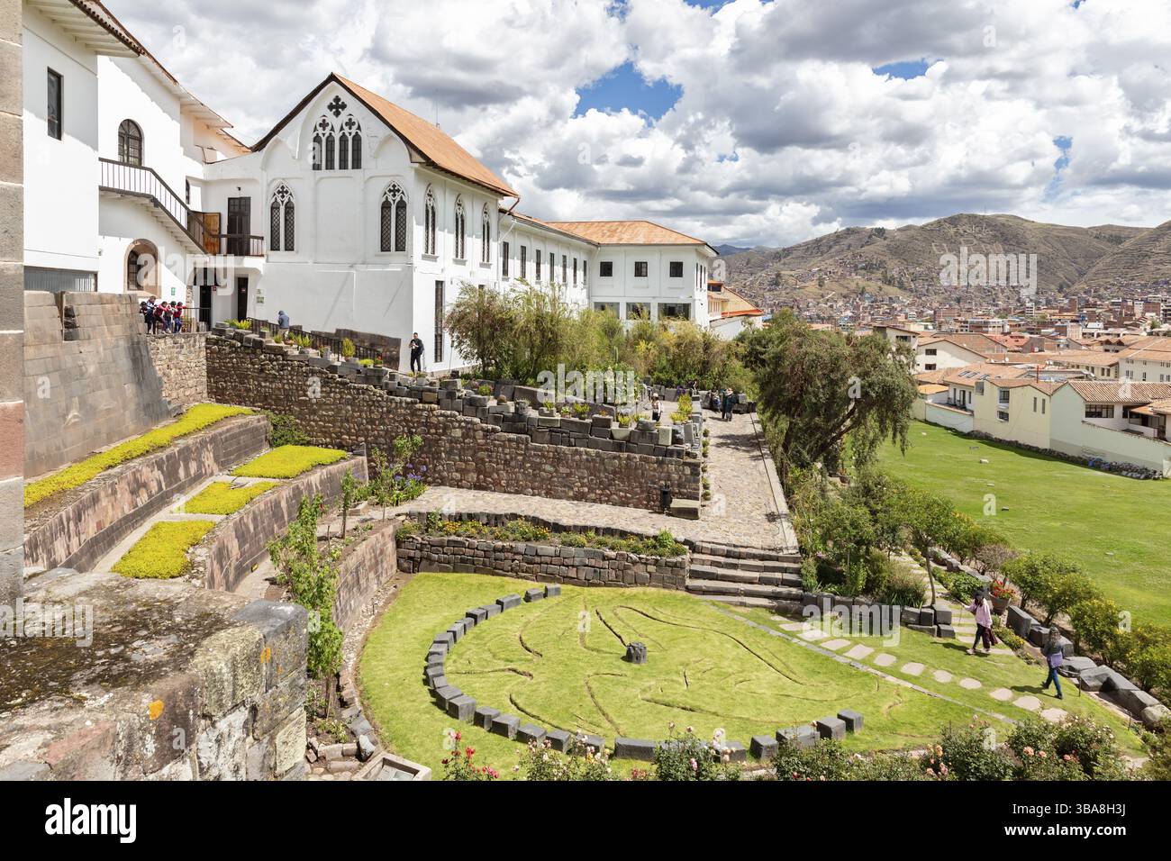 Courtyard, garden, monastery of Santo Domingo and church built on the ...