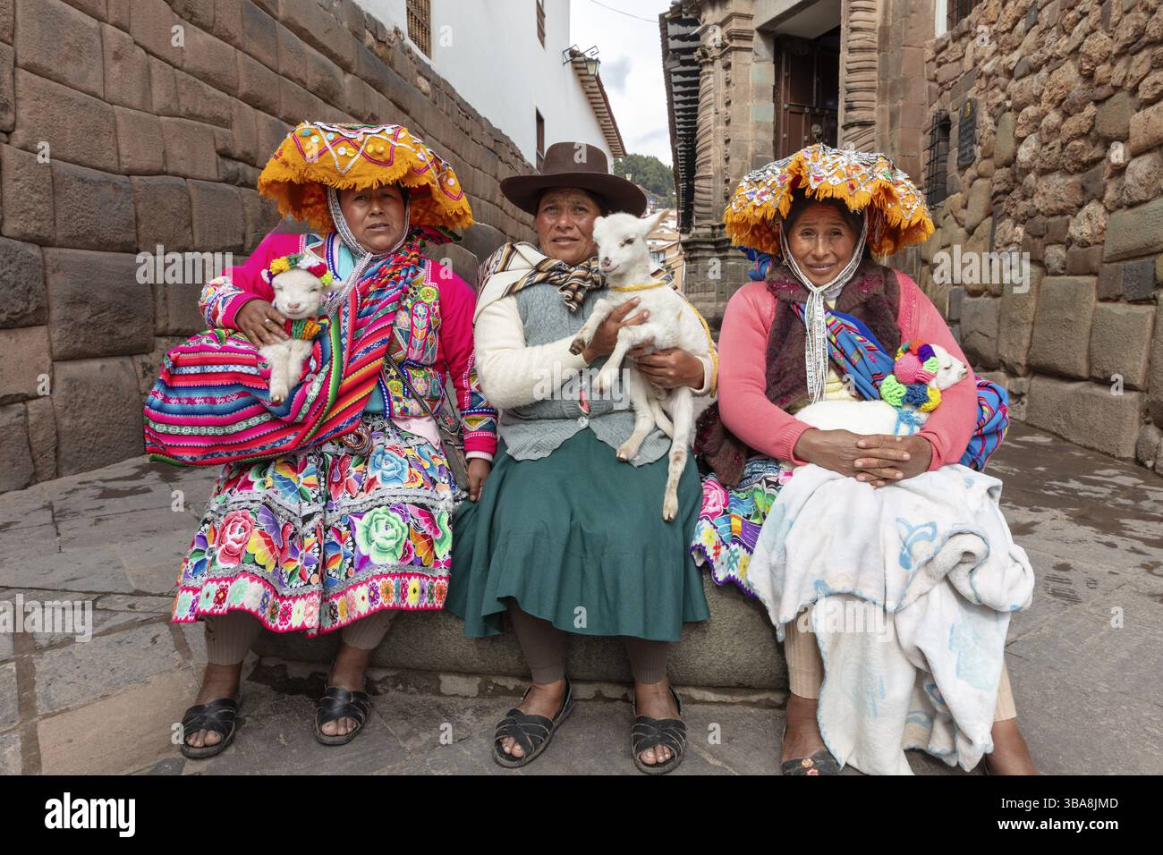 Women in traditional dresses, Cusco, Peru, South America Stock Photo ...