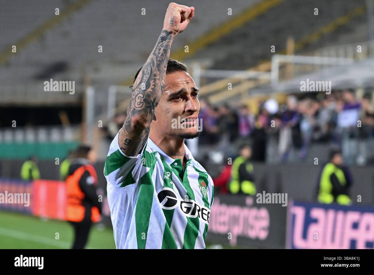 Florence, Italy. 12th May, 2025. Real Betis Balompie's forward Antony ...