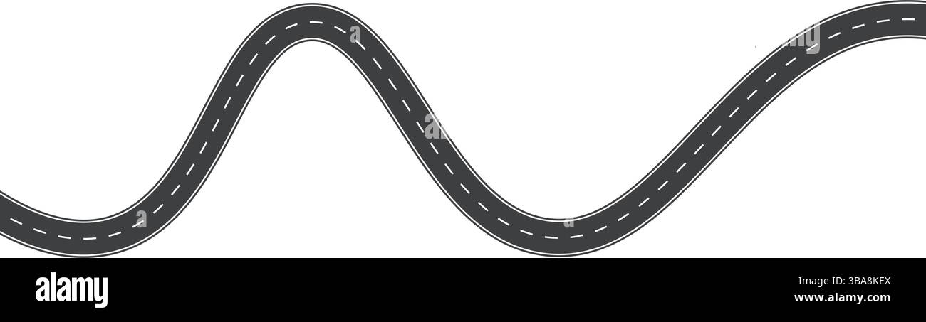 curved asphalt road isolated. Vector illustration Stock Vector Image ...