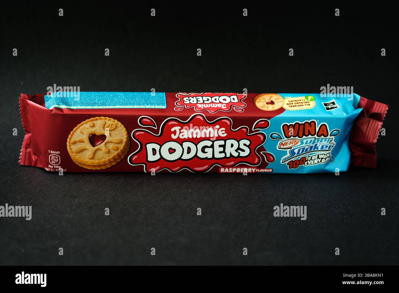 London UK, May 12 2025, Packet of Popular Jammie Dodgers Rasperry ...
