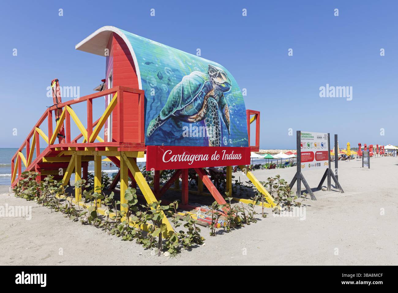 Baywatch, Beach, Cartagena, Colombia, South America Stock Photo - Alamy