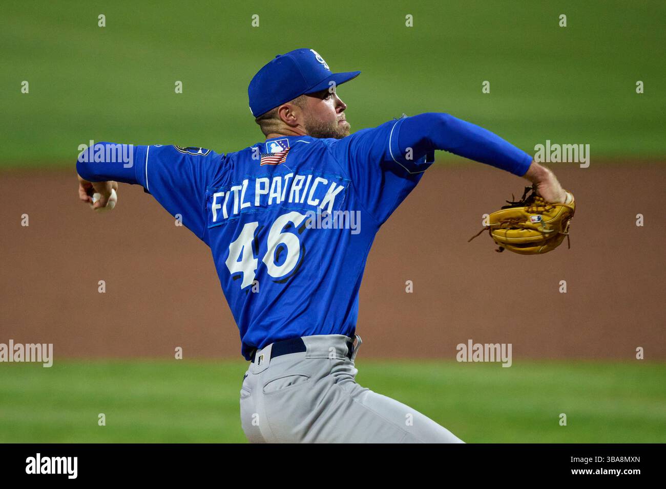 Biloxi Shuckers pitcher Brian Fitzpatrick (46) during an MiLB Southern ...