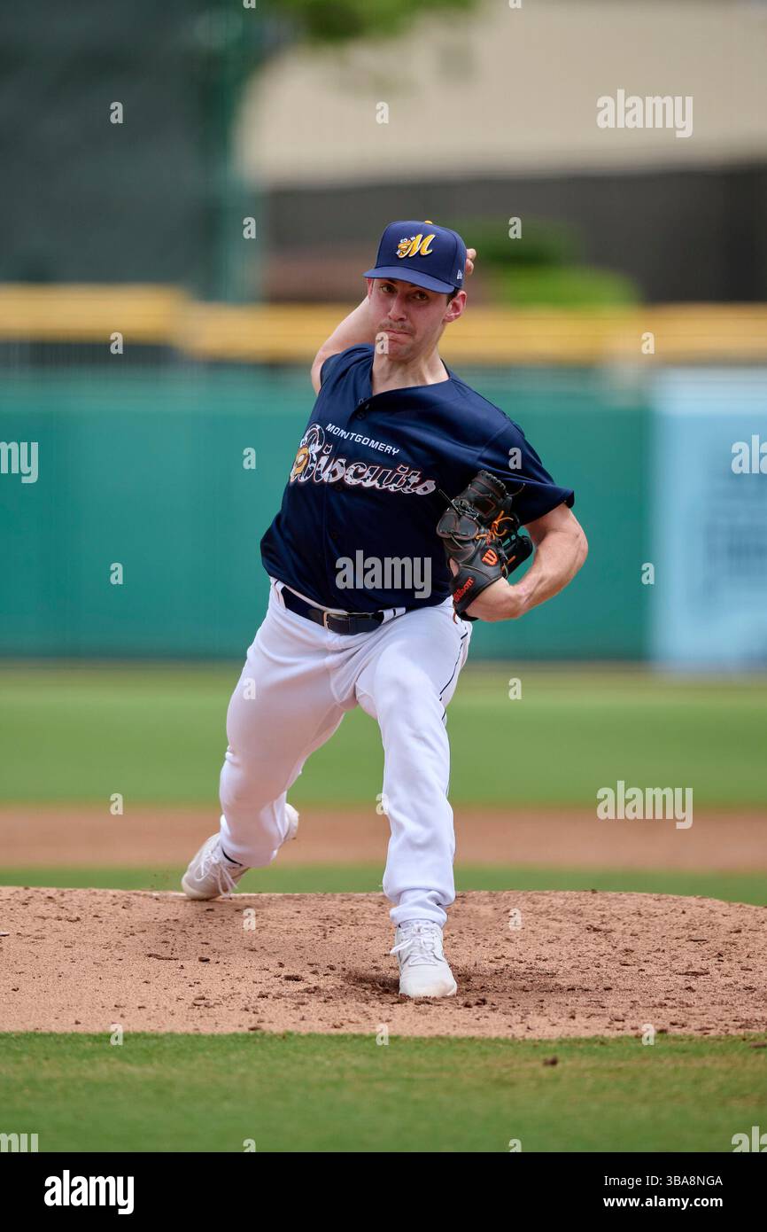 Montgomery Biscuits pitcher Jackson Baumeister (17) during an MiLB ...
