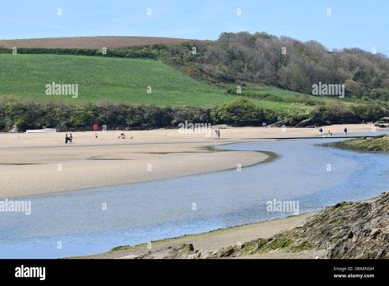 Gannel Estuary Newquay Cornwall England uk Stock Photo - Alamy