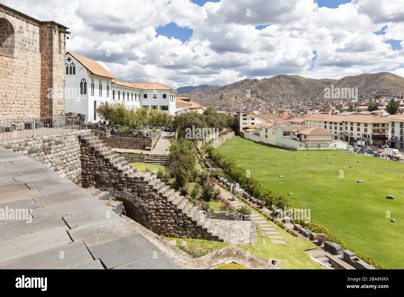 Courtyard, garden, monastery of Santo Domingo and church built on the ...