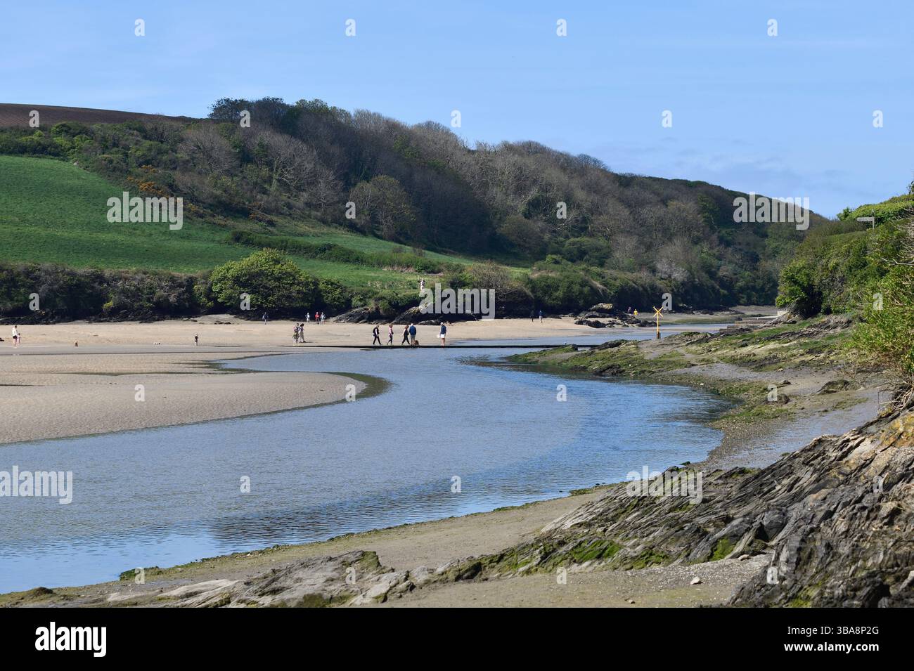 Gannel Estuary Newquay Cornwall England uk Stock Photo - Alamy