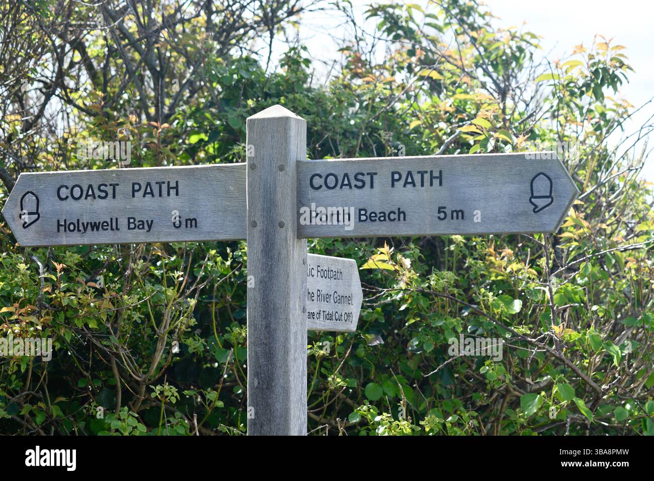 Sign Post on Public Footpath Newquay Cornwall England uk Stock Photo ...