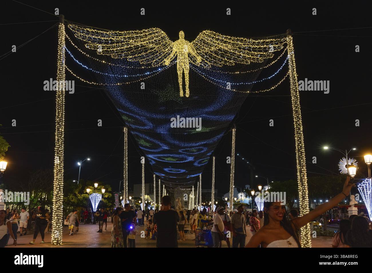 Christmas decorations, Cartagena, Colombia, South America Stock Photo ...
