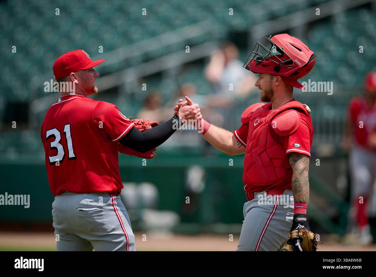 Chattanooga Lookouts pitcher Trevor Kuncl (31) celebrates the final out ...