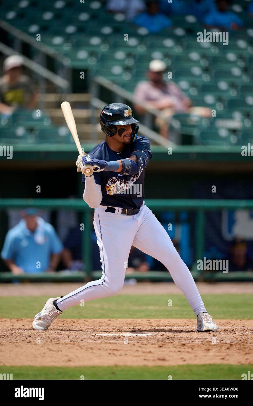 Montgomery Biscuits Jalen Battles (5) bats during an MiLB Southern ...
