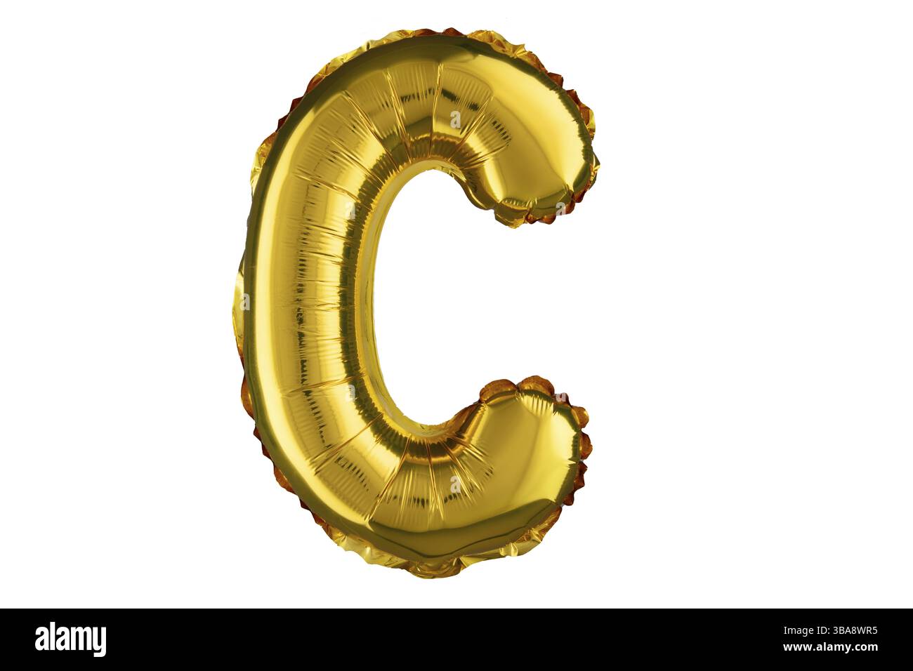 Helium gold balloon letter C against a white background Stock Photo - Alamy