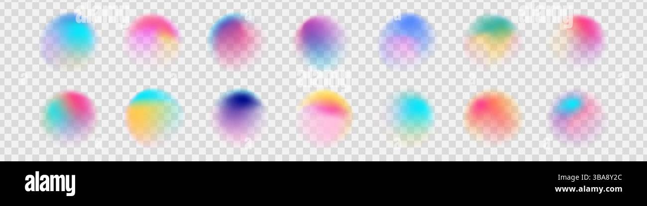 Set of colorful watercolor translucent gradient samples, Smooth ...