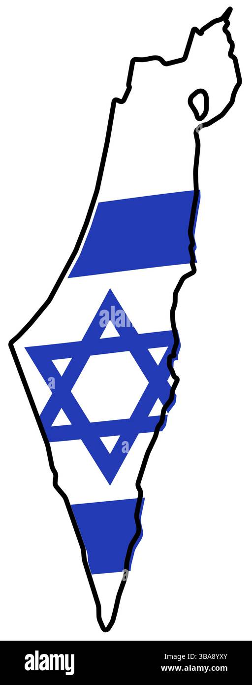 Israel (including Palestine - Gaza strip and West bank) simplified map ...