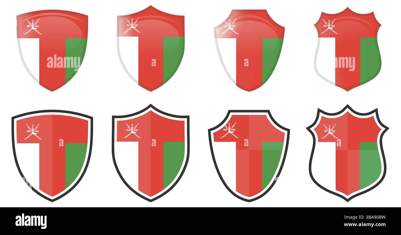 Oman flag in vertical Cut Out Stock Images & Pictures - Alamy