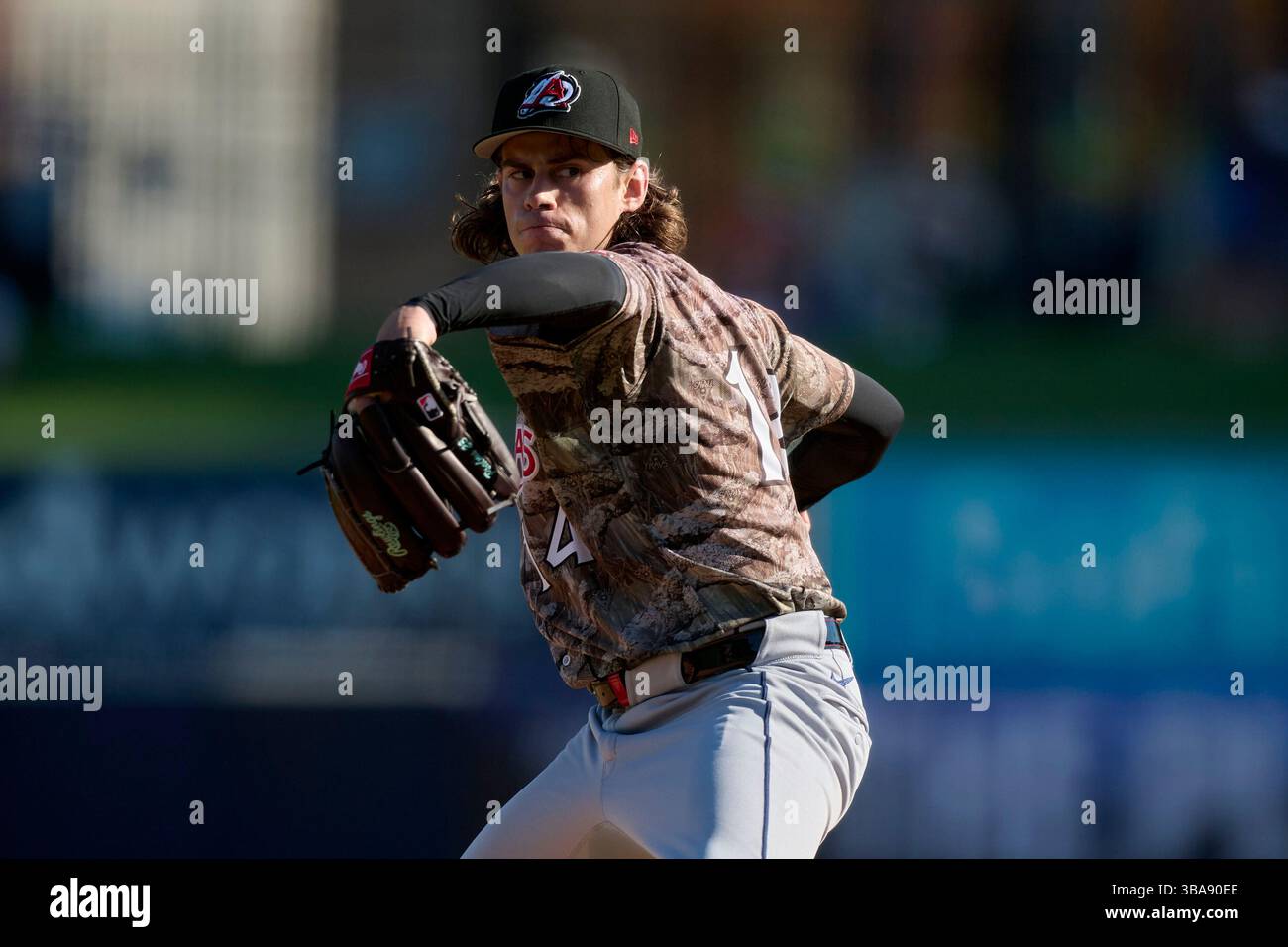Arkansas Travelers pitcher Michael Morales (14) during an MiLB Texas ...