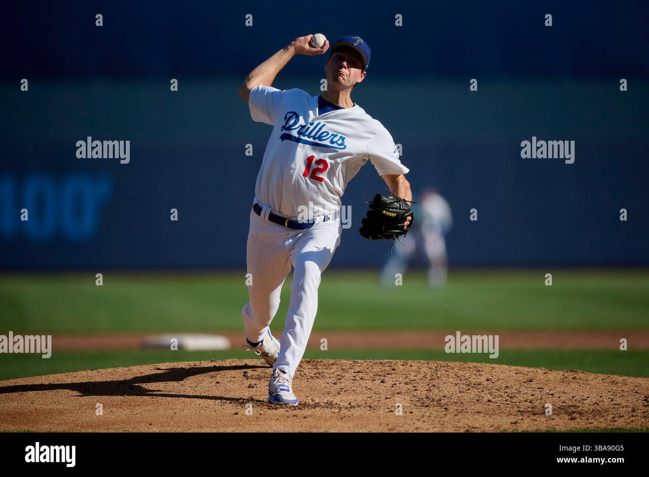 Tulsa Drillers pitcher Jared Karros (12) during an MiLB Texas League ...