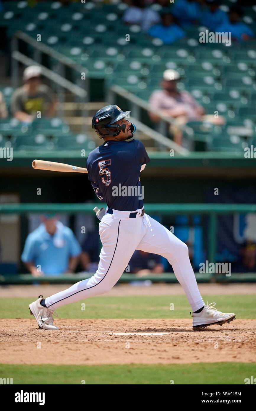 Montgomery Biscuits Jalen Battles (5) bats during an MiLB Southern ...