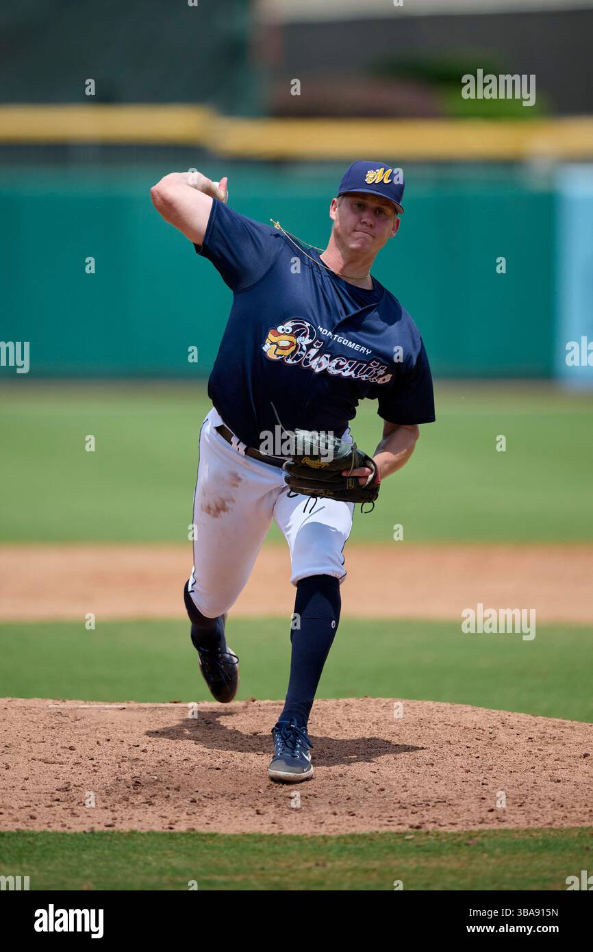 Montgomery Biscuits pitcher Jack Hartman (25) during an MiLB Southern ...