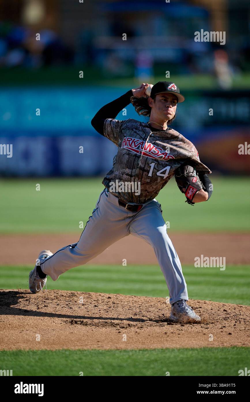 Arkansas Travelers pitcher Michael Morales (14) during an MiLB Texas ...