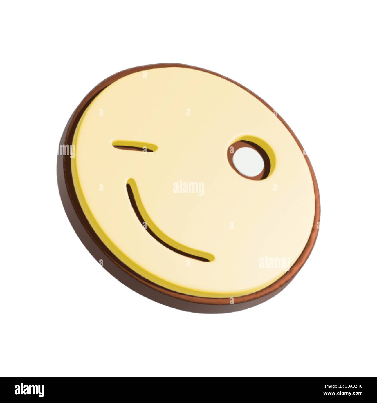 Happy winking smiley face 3d illustration. Cartoon character isolated ...