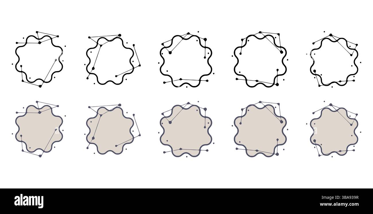 Geometric frames in hand drawn style. Abstract templates for titles or ...