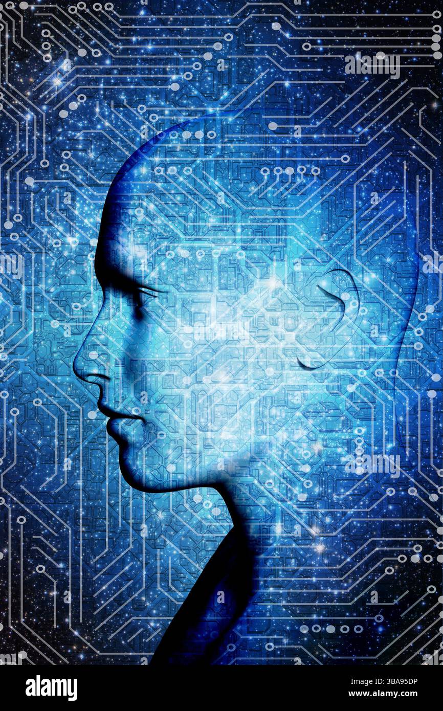 humanoid head as concept for Artificial Intelligence, future ...