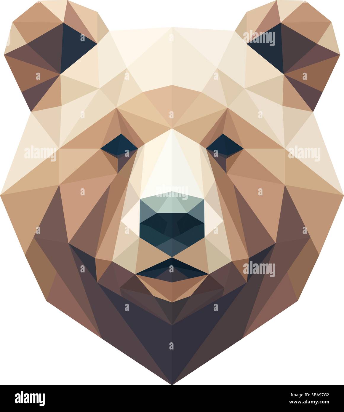 simple polygon grizzly bear head illustration Stock Vector Image & Art ...