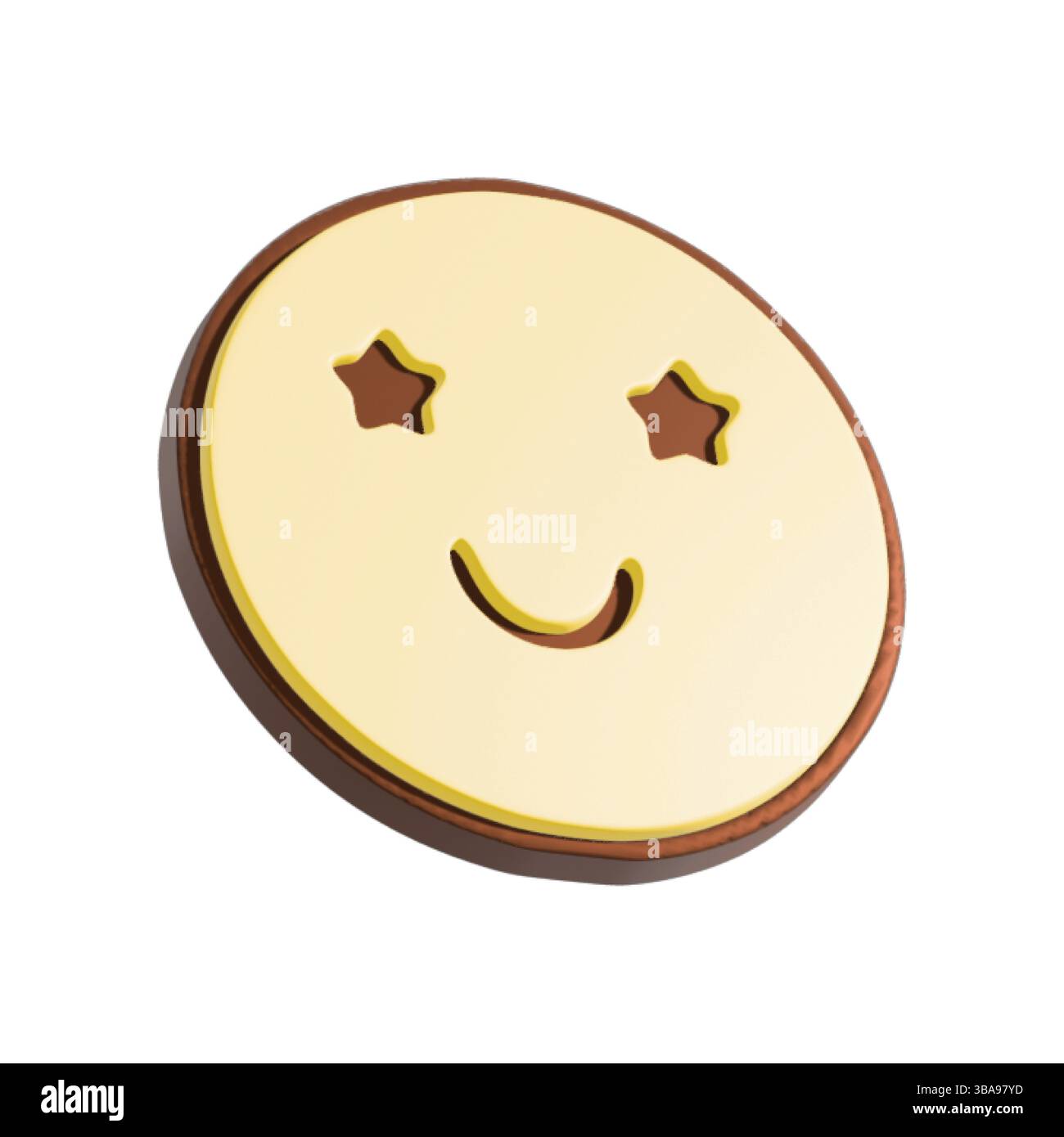Cute famous smiley face 3d illustration. Cartoon character isolated on ...