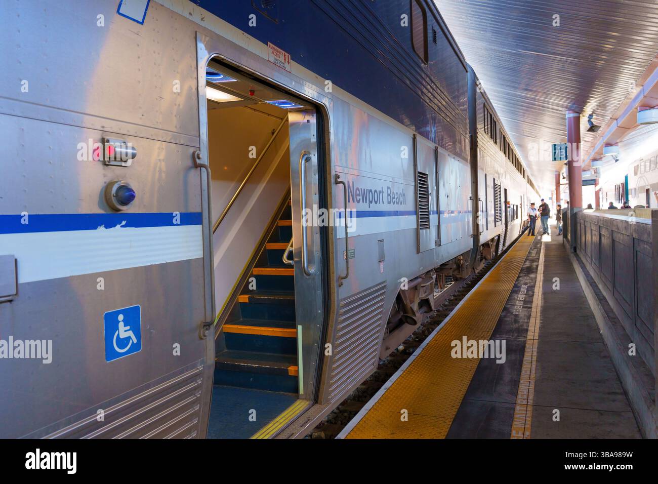 Los Angeles, California - December 7, 2024: Side view of an Amtrak ...