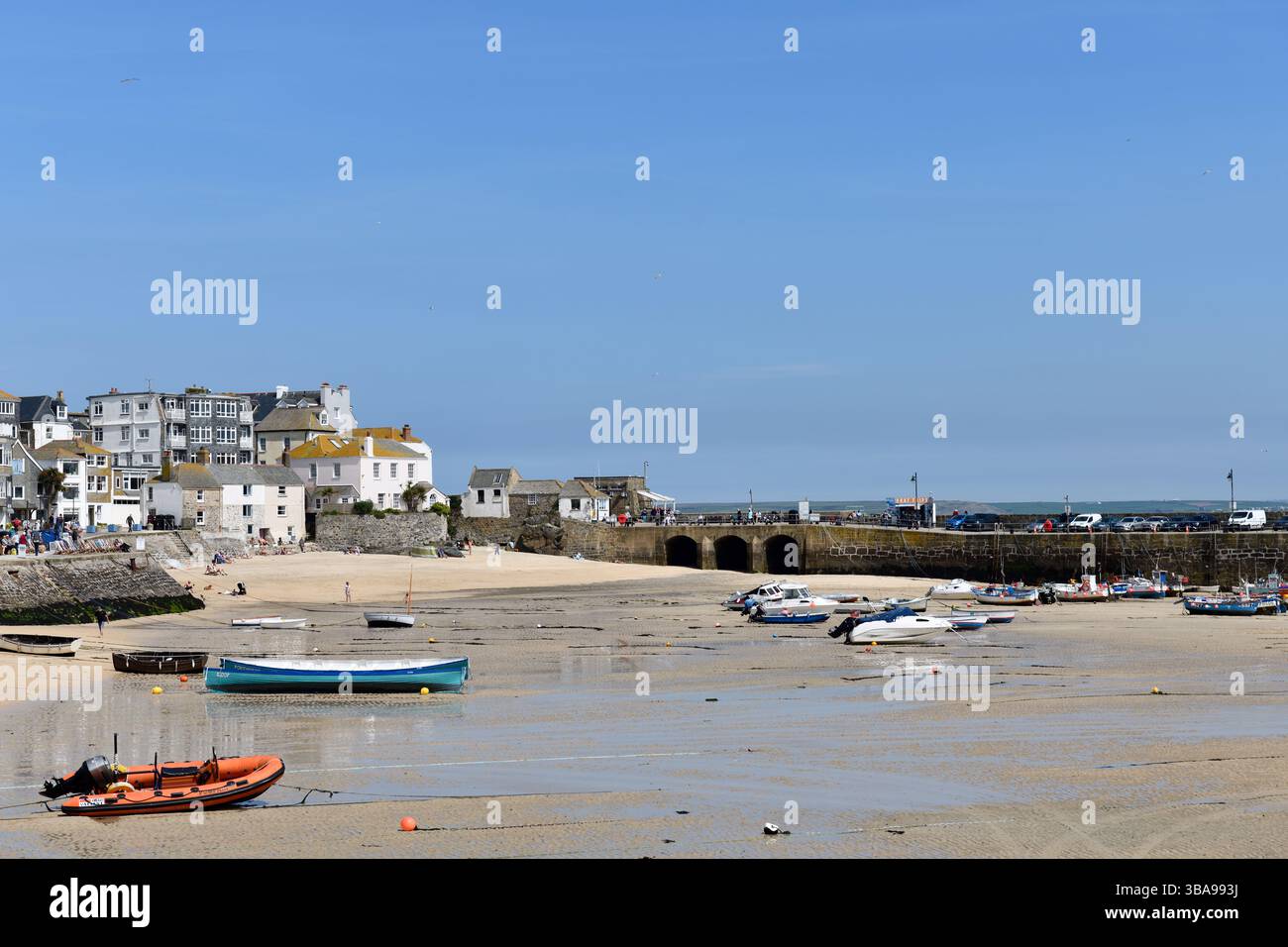 St Ives Harbour in the Spring of the Year Cornwall England uk Stock ...