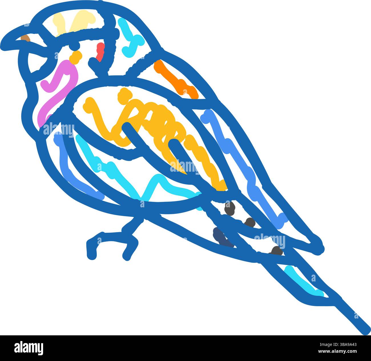 lilac breasted roller bird exotic doodle icon sketch vector. lilac ...