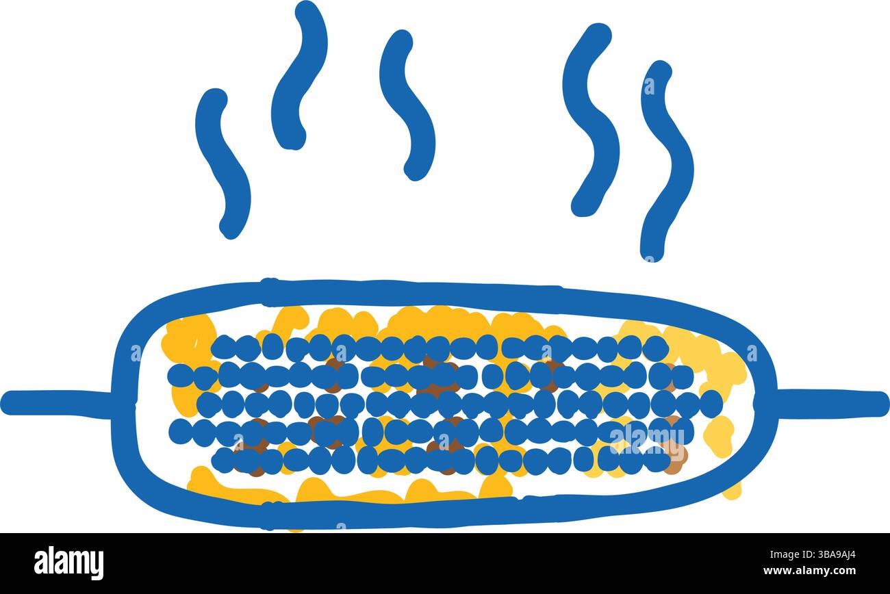 roasted corn icon doodle illustration Stock Vector Image & Art - Alamy