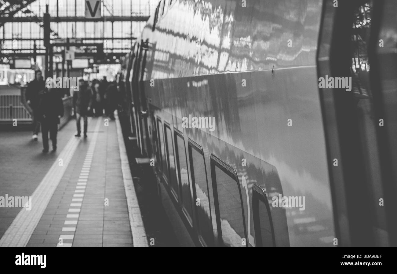 Dutch trains at Amsterdam Central Station in the Netherlands Stock ...