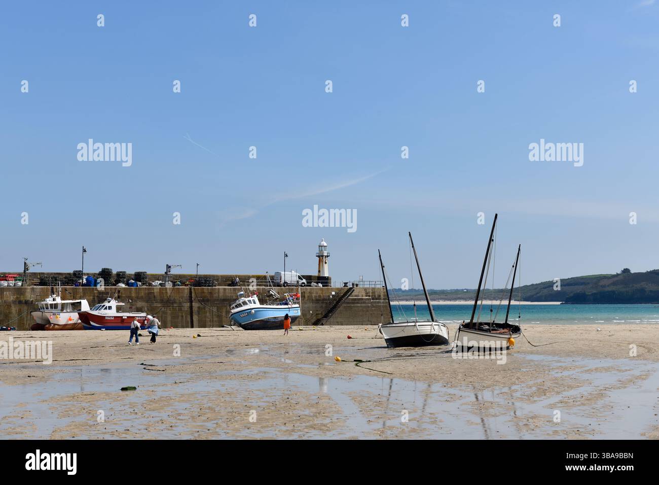 St Ives Harbour in the Spring of the Year Cornwall England uk Stock ...