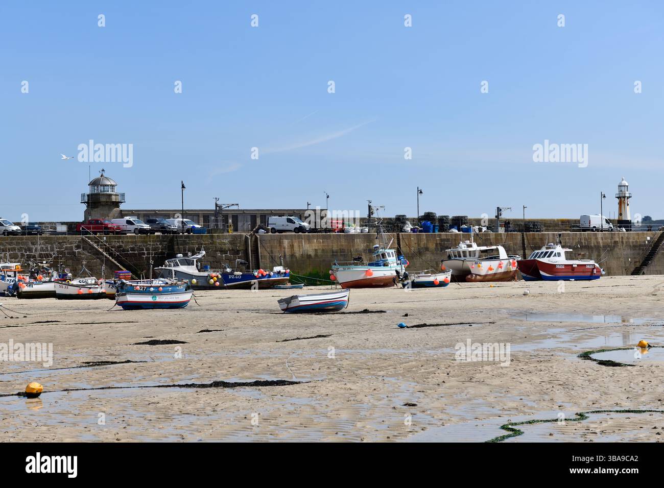 St Ives Harbour in the Spring of the Year Cornwall England uk Stock ...