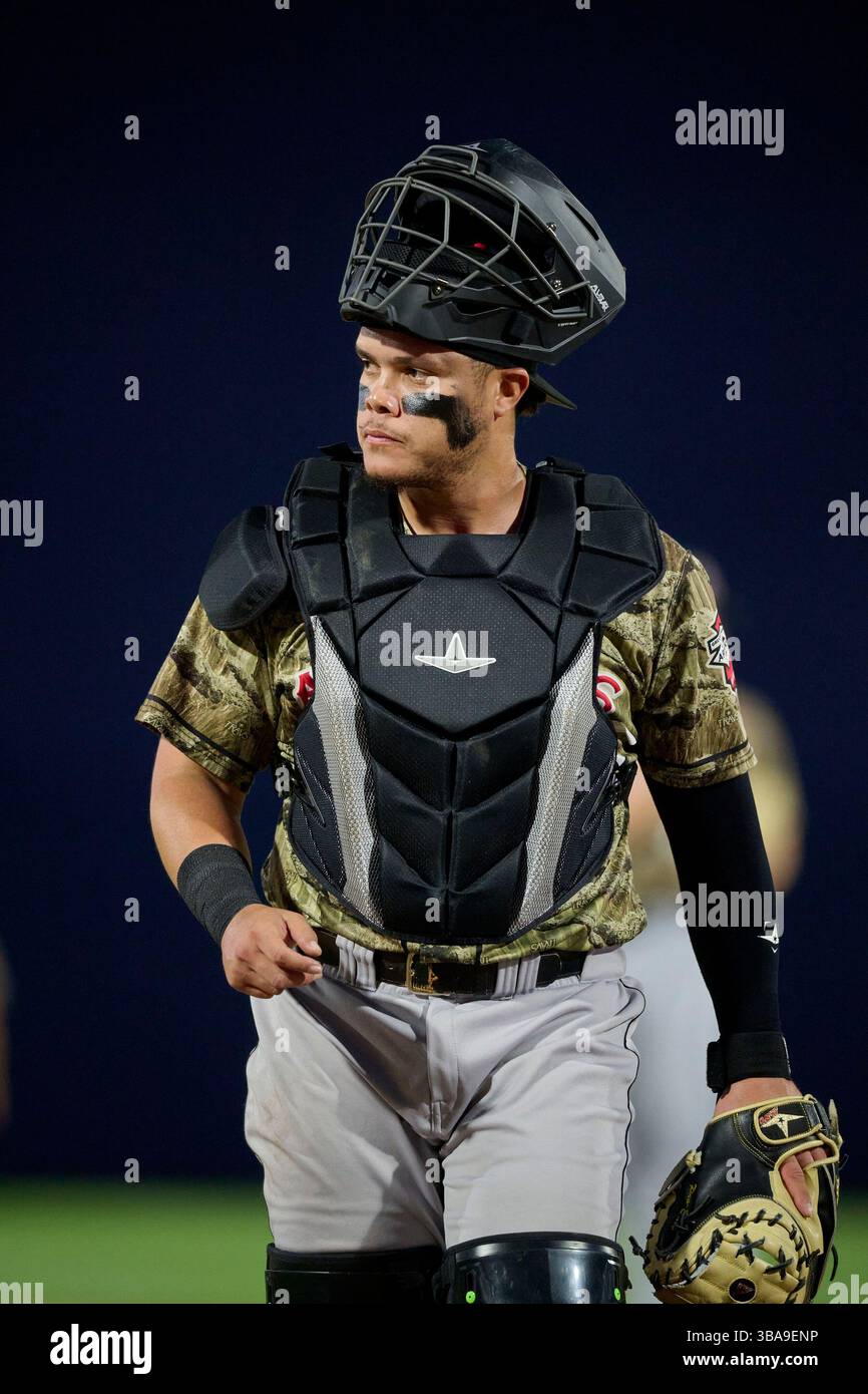 Arkansas Travelers catcher Julio E. Rodriguez (26) during an MiLB Texas ...