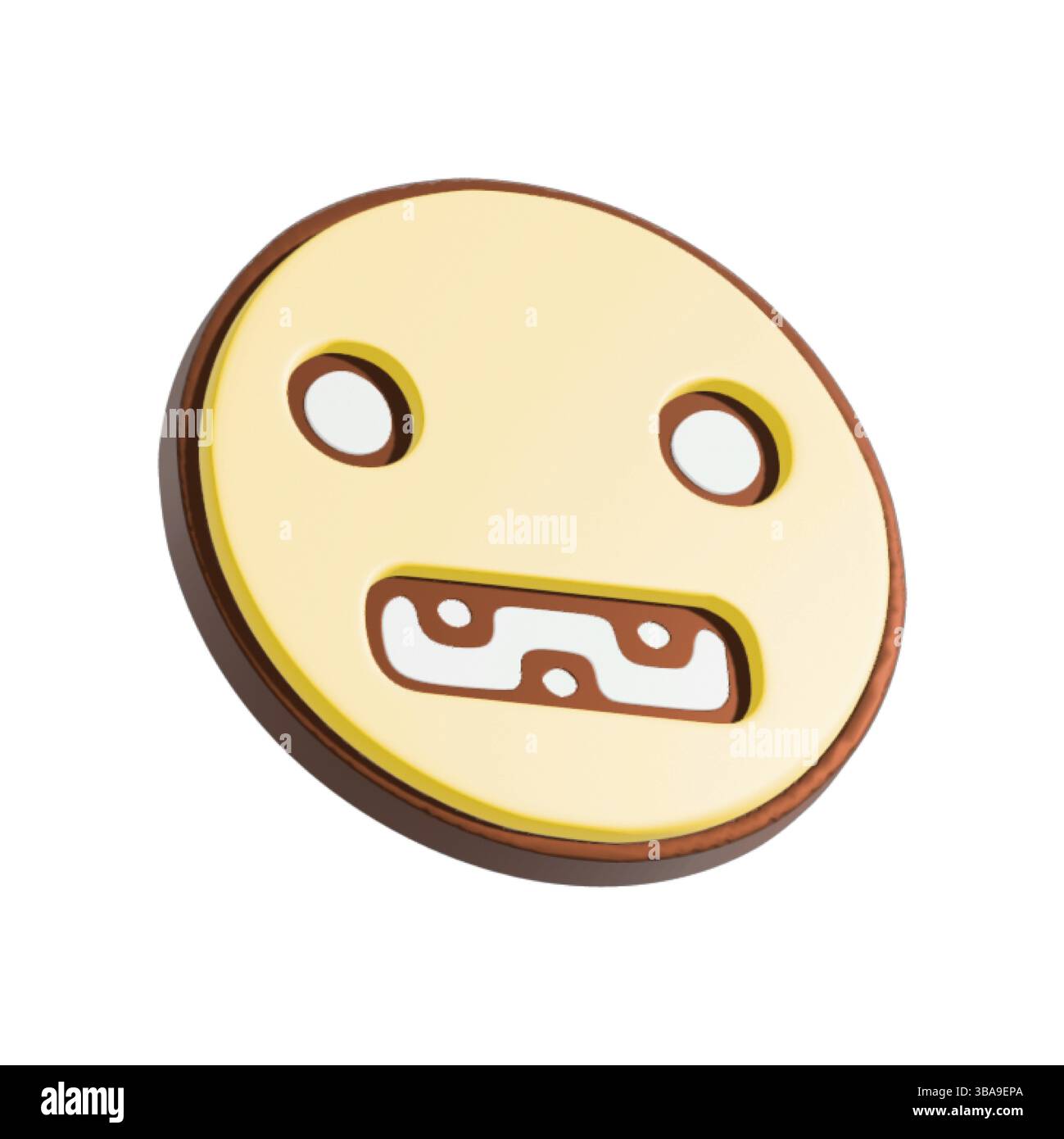 Smiley showing teeth 3d illustration. Cartoon character isolated on ...