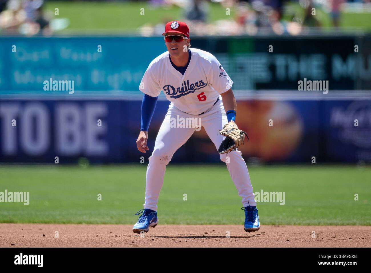 Tulsa Drillers first baseman John Rhodes (6) during an MiLB Texas ...