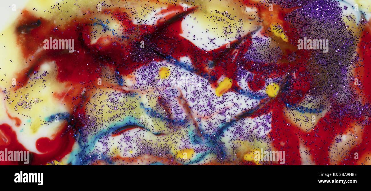 Colour streaks on a white background. Very beautiful contemporary art ...