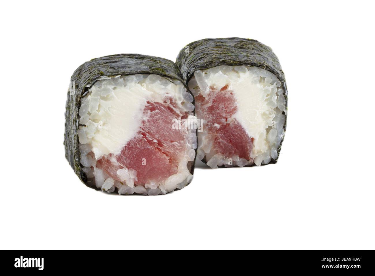 Sushi closeup isolated on white background. Sushi with seaweed nori ...