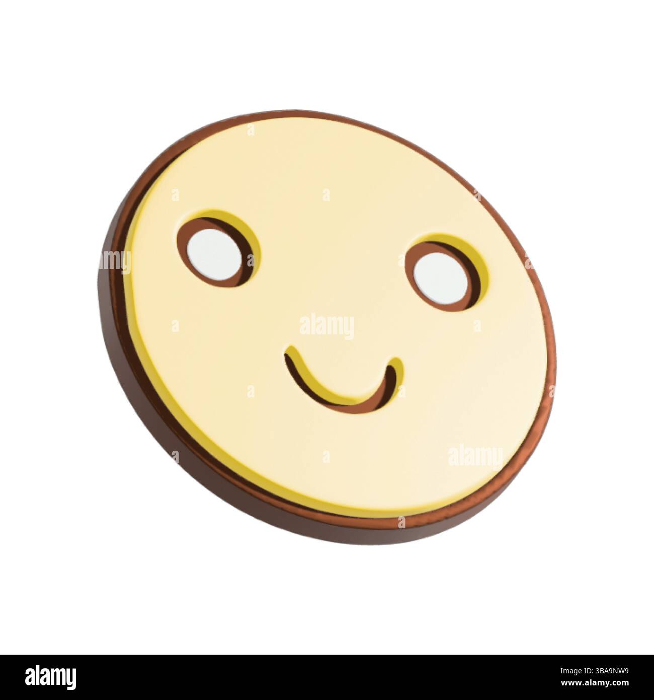 Happy smiley face 3d illustration. Cartoon character isolated on white ...