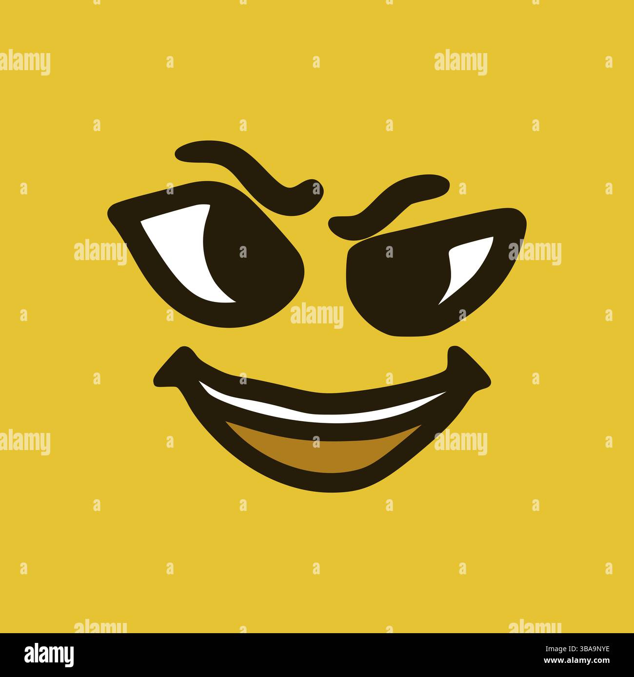 Sneaky face. Cartoon face expressions. Doodle characters mouth and eyes ...