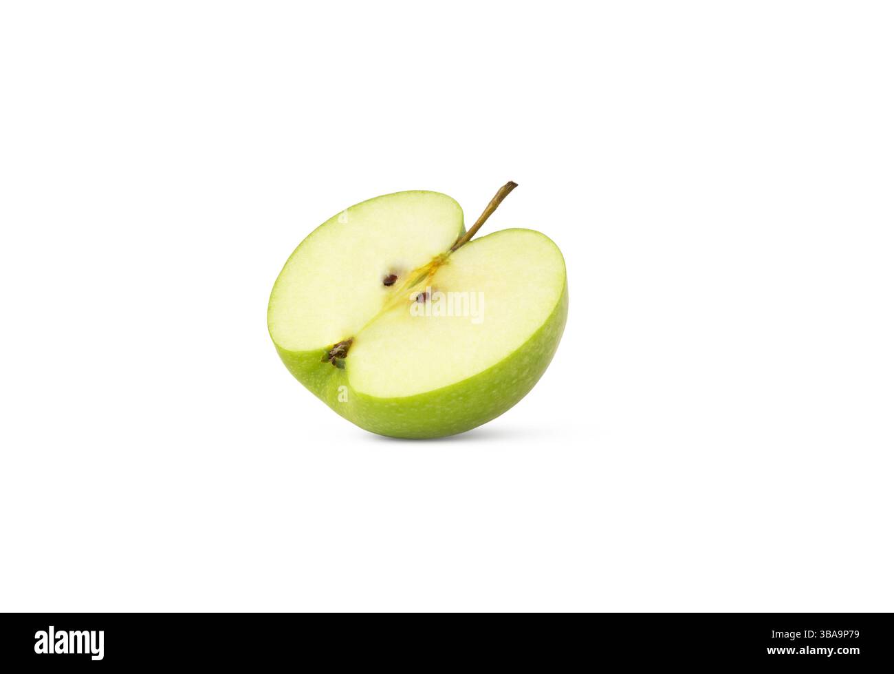 Fresh green apple fruit slice. Granny smith apples half isolated Stock ...