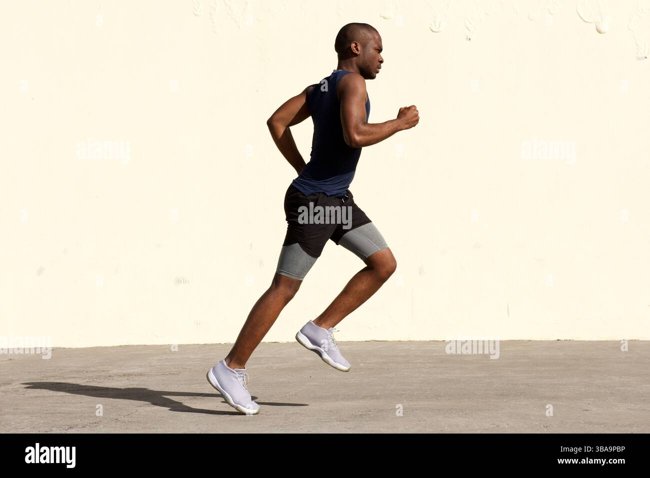 Full body profile portrait of healthy young african american man ...