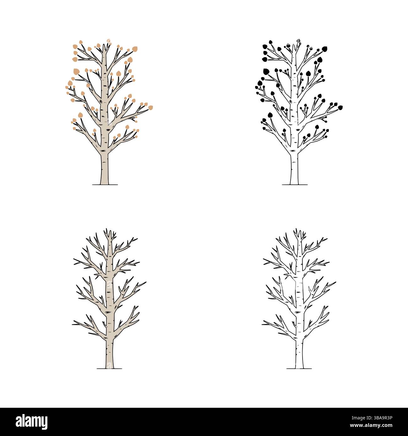 Baum vektor illustration Cut Out Stock Images & Pictures - Alamy