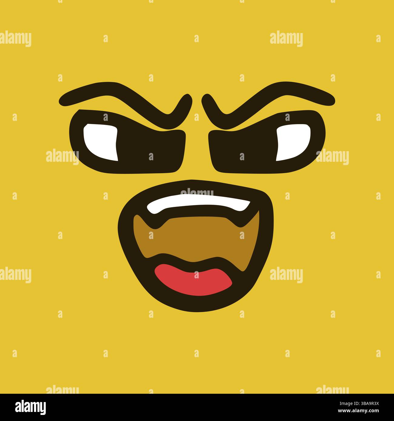 Angry face. Cartoon face expressions. Doodle characters mouth and eyes ...