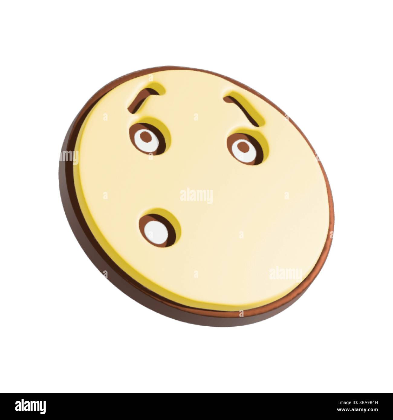 Whistling smiley face 3d illustration. Cartoon character isolated on ...