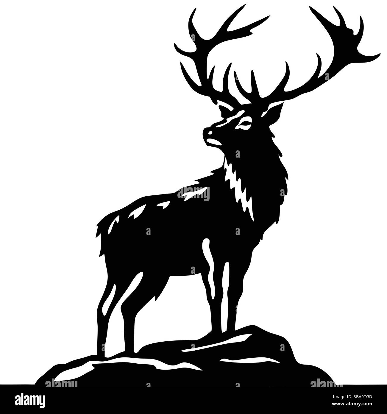 Majestic Stag Deer Silhouette Wild Elk Buck Vector Stock Vector Image ...